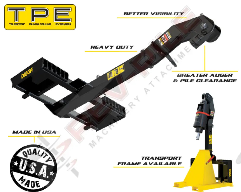 Digga TPE 16K - Telescopic Skid Steer Mount – Rev-Pile Inc. – Rev-Pile™